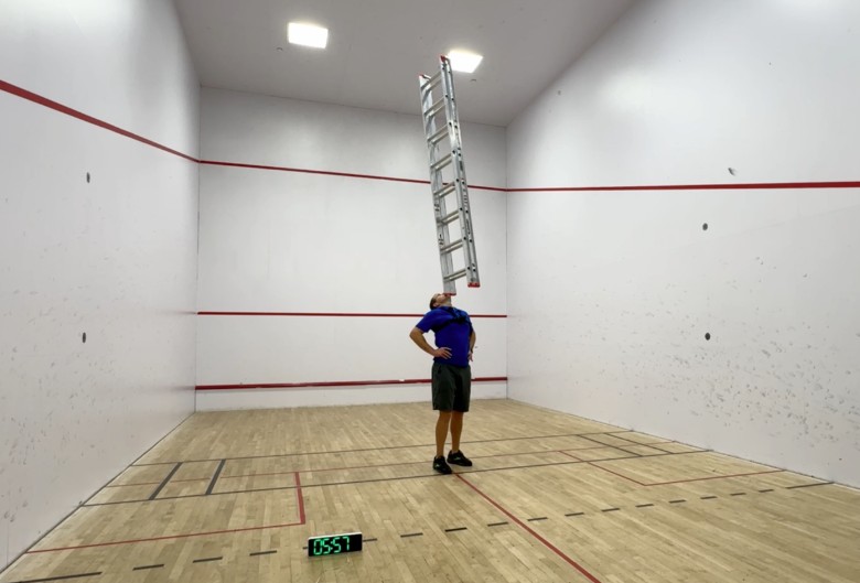 Longest duration balancing a ladder on the chin | Guinness World Records
