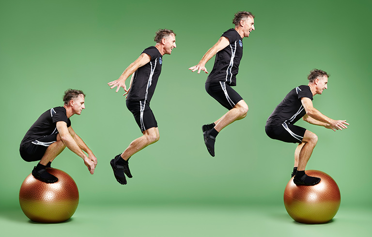 Fastest time to jump across ten swiss balls | Guinness World Records