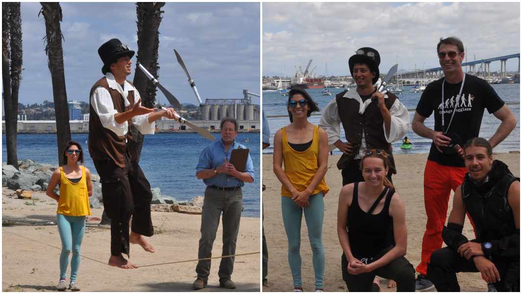 Greatest distance travelled on a slackline whilst juggling three knives ...