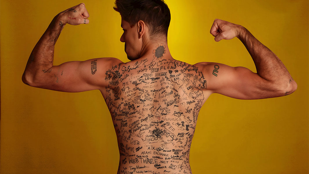 Most signatures tattooed on the body (male) | Guinness World Records
