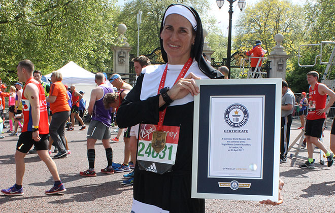 Fastest marathon dressed as a nun (female) | Guinness World Records