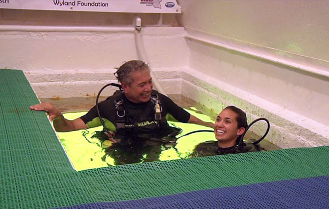 Longest time spent living in an underwater fixed habitat (female ...