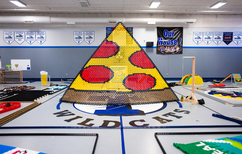 Most dominoes toppled in a 2D pyramid | Guinness World Records