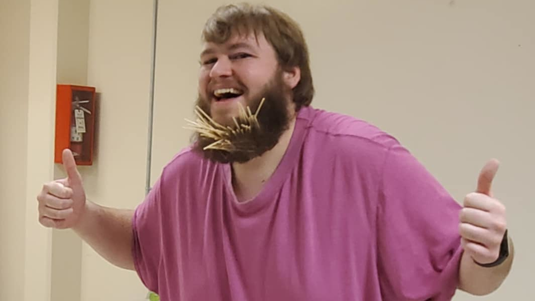 Most toothpicks put into a beard in one minute | Guinness World Records