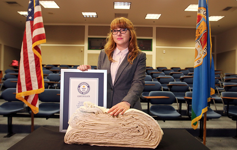 Most times to fold a piece of paper | Guinness World Records