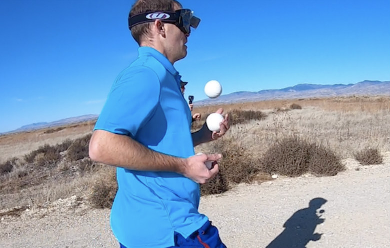 Fastest mile joggling with three objects whilst blindfolded (male ...
