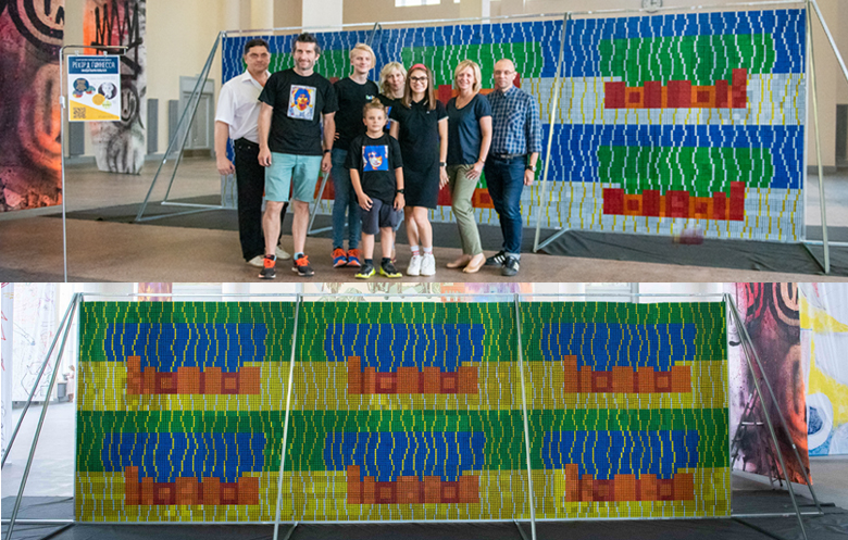 Largest dual sided rotating puzzle cube mosaic (pattern) | Guinness World Records