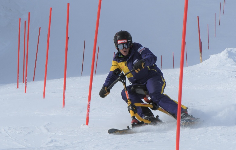 Fastest time to slalom 100 gates by ski-bob | Guinness World Records