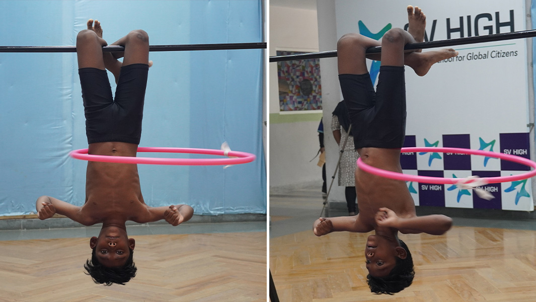 Most rotations of a hula hoop whilst suspended upside down in one ...