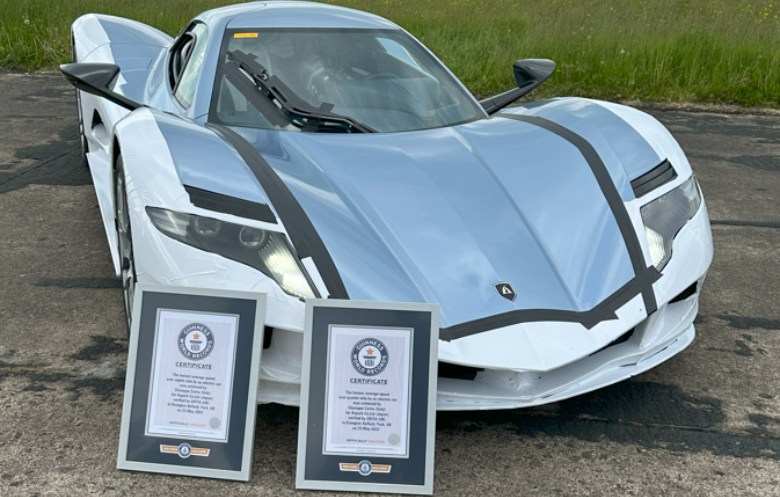 Fastest average speed over eighth mile by an electric car | Guinness ...