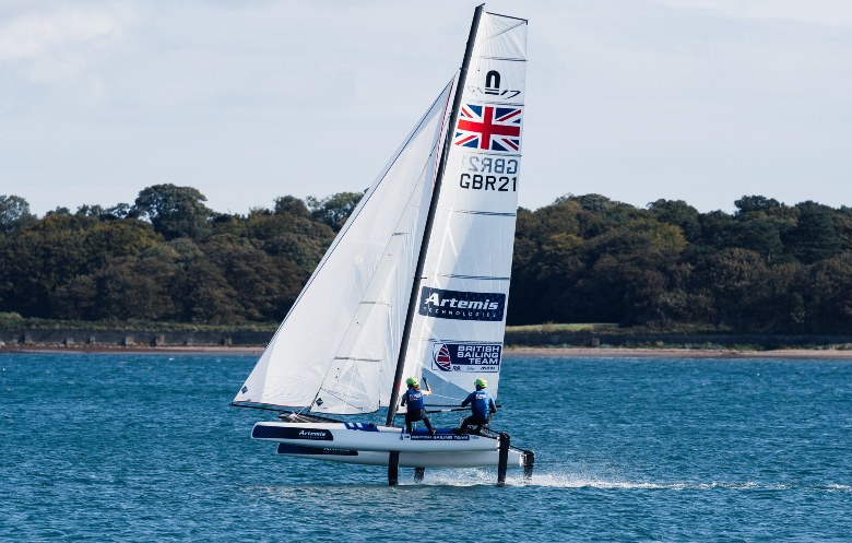 Fastest time to sail across the Irish Sea in a two-person catamaran ...