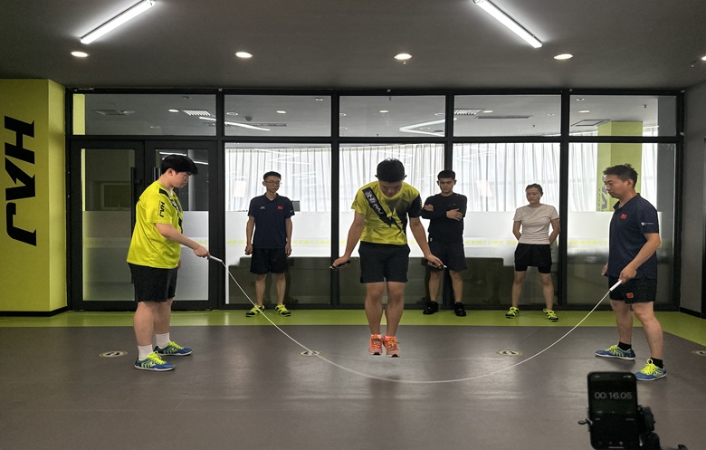 Most double under skips whilst jumping long rope simultaneously in one ...