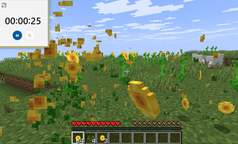 Most sunflowers picked in one minute in Minecraft survival with a mouse ...