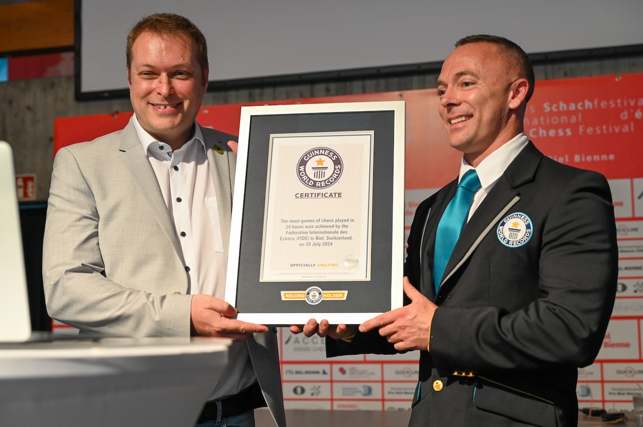 Most games of chess played in 24 hours | Guinness World Records