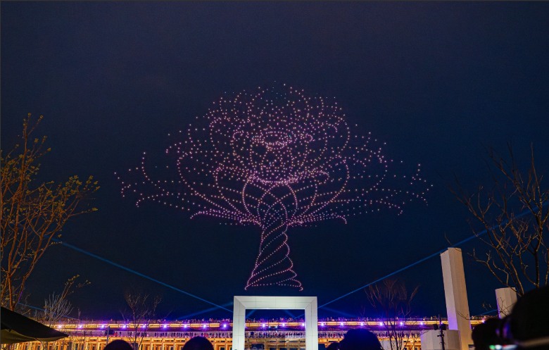 Largest aerial display of a tree formed by multirotors/drones | Guinness World Records