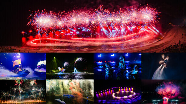 Largest jet ski formation launching fireworks | Guinness World Records