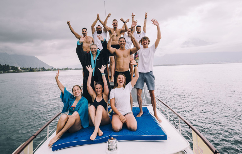 Fastest two-way relay swim crossing of Lake Geneva (mixed) | Guinness ...