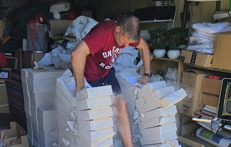 Most concrete blocks broken in two stacks | Guinness World Records