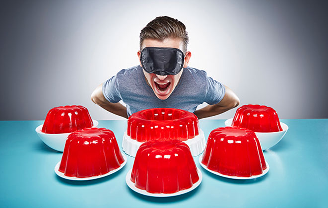 Most jelly eaten blindfolded in one minute (no hands) | Guinness World ...